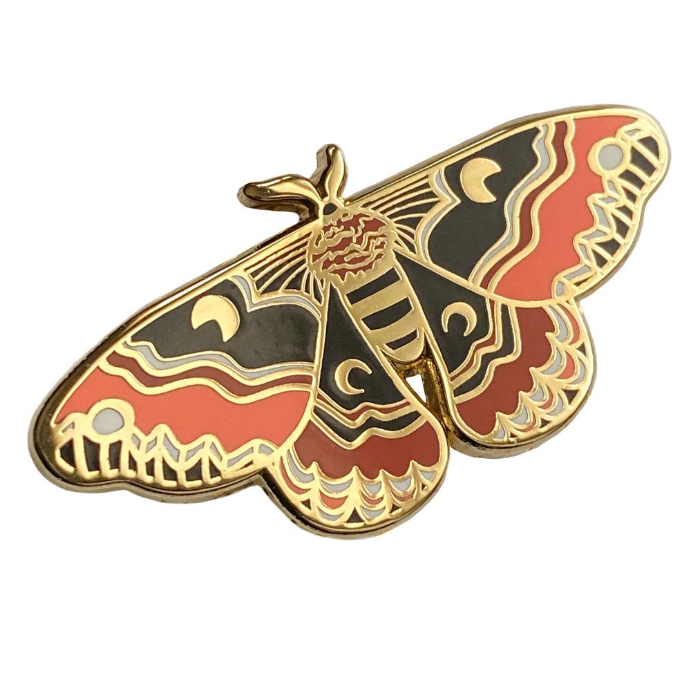 Pink Cecropia Moth Enamel Pin