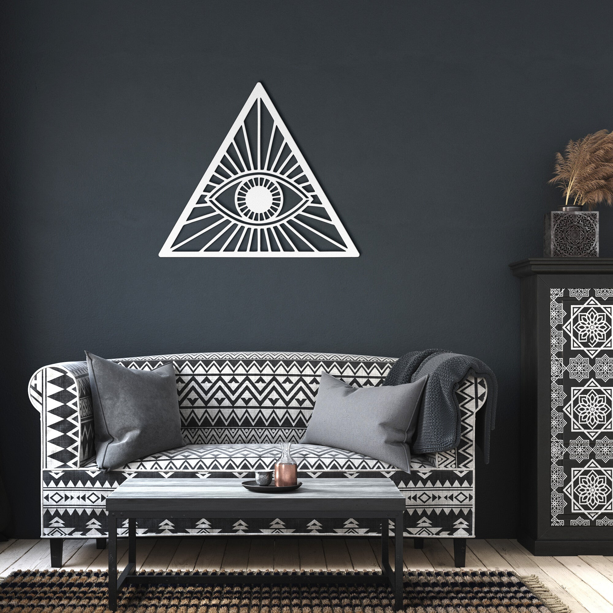 evil eye wall stencil